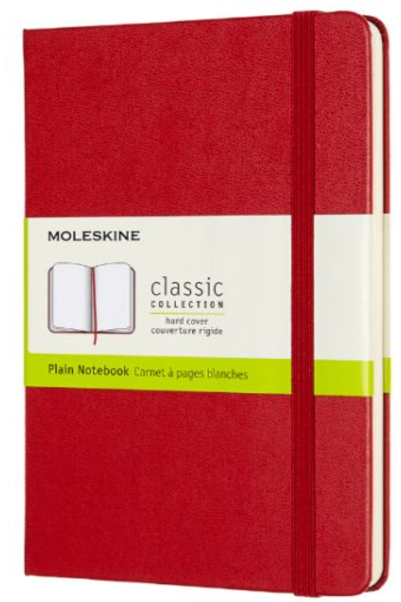 Libreta clásica mediana roja hoja blanca pasta dura - Librerías Gandhi