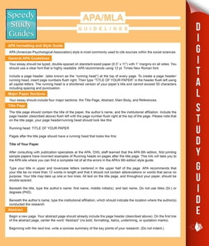 Apa/Mla Guidelines (Speedy Study Guides) - Librerías Gandhi